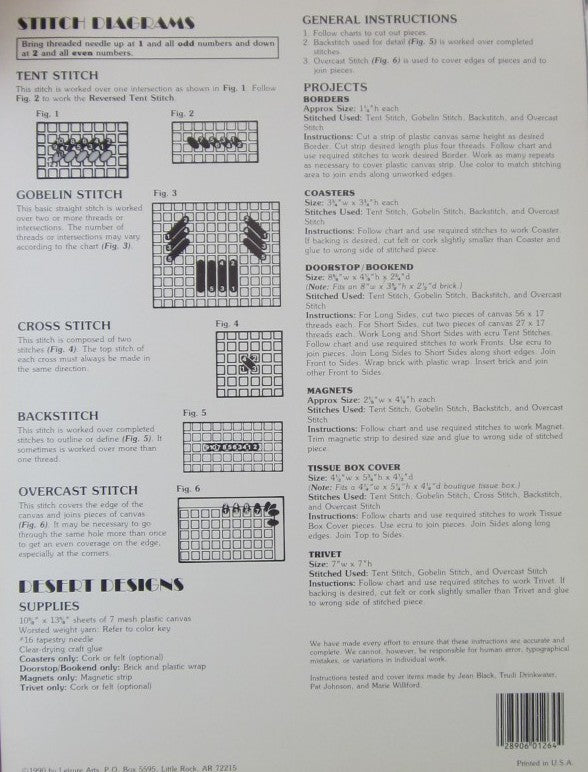 DESERT DESIGNS IN PLASTIC CANVAS– Sewing Patterns House