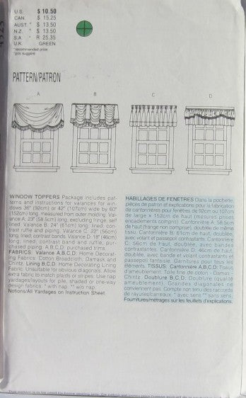WINDOW TOPPERS– Sewing Patterns House